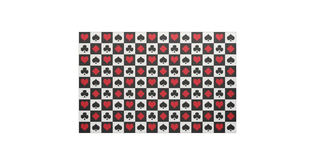 Four card suits fabric | Zazzle