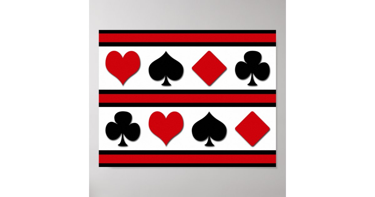 Four card suits poster | Zazzle