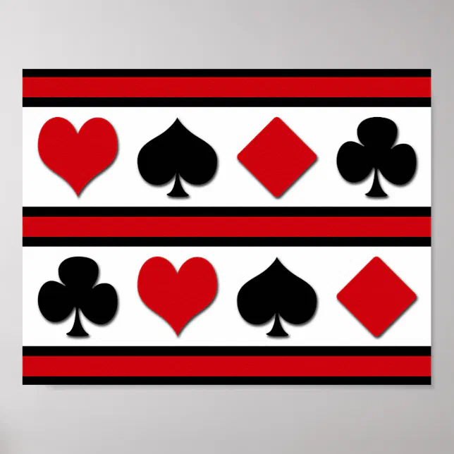 Four card suits poster | Zazzle