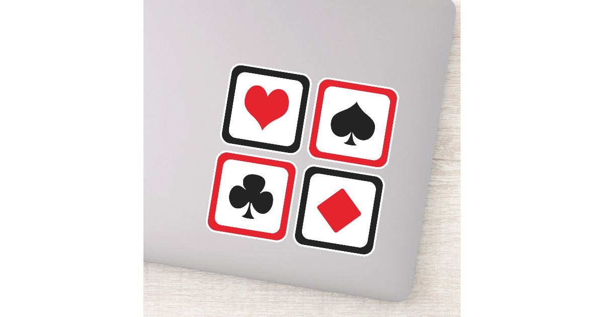 Four card suits sticker | Zazzle