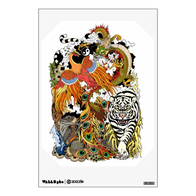 four celestial animals wall decal | Zazzle
