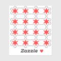 Four Chicago flag stars stickers | Zazzle