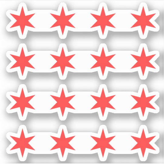 Four Chicago flag stars stickers | Zazzle.com