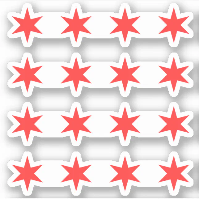 Four Chicago flag stars stickers | Zazzle