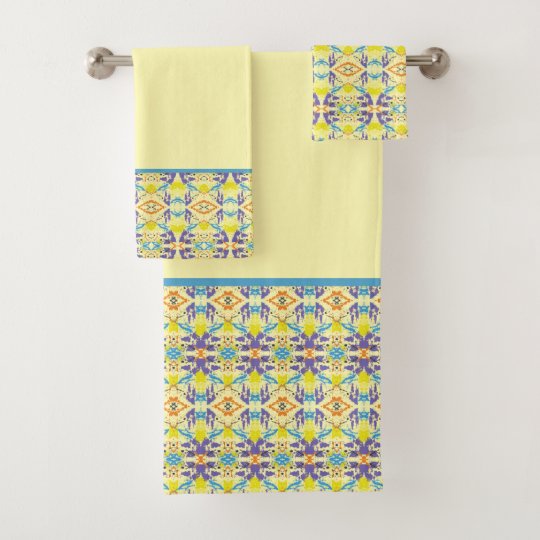 Four Colors on Yellow Bath Towel Set | Zazzle.com