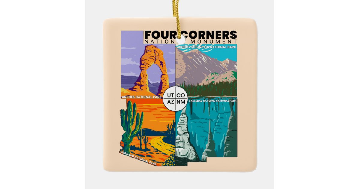 Four Corners National Monument with National Parks Ceramic Ornament ...