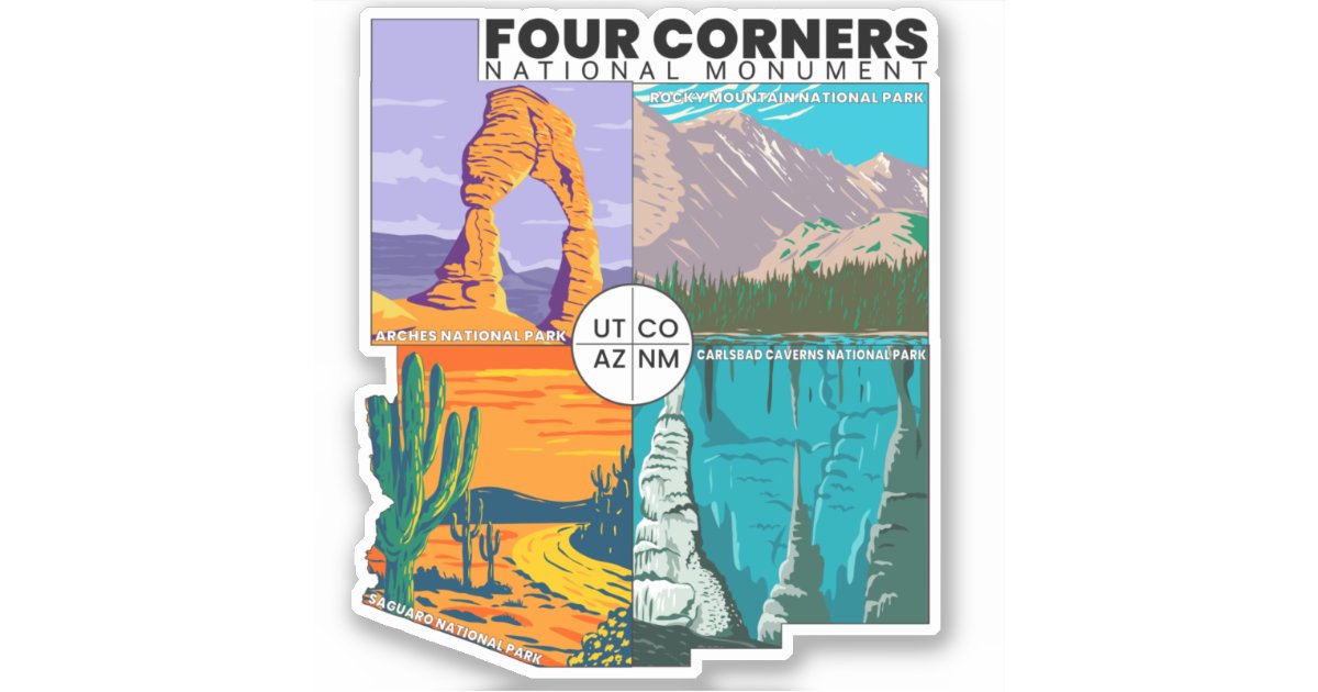 Four Corners National Monument with National Parks Sticker | Zazzle