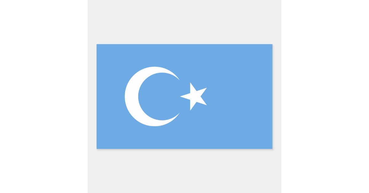 FOUR East Turkestan Uyghur Flag Rectangular Sticker | Zazzle