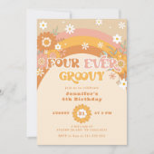 Four ever groovy retro birthday Invitation | Zazzle