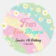 Four Ever Magical Fourth Birthday Daisy Classic Round Sticker | Zazzle