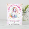 Four Ever Magical | Unicorn 4th Birthday Party Invitation | Zazzle