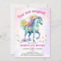 Four Ever Magical | Unicorn Glitter 4th Birthday Invitation | Zazzle