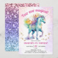 Four Ever Magical | Unicorn Glitter 4th Birthday Invitation | Zazzle