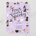 Four Ever Spooky Halloween Birthday Invitation | Zazzle