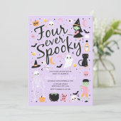 Four Ever Spooky Halloween Birthday Invitation | Zazzle