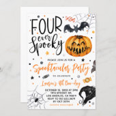 Four Ever Spooky Halloween Birthday Invitation | Zazzle