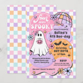 Four Ever Spooky Halloween Ghost 4th Birthday Invitation | Zazzle