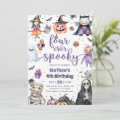 Four Ever Spooky Halloween Ghost 4th Birthday Invitation | Zazzle