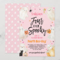 Four Ever Spooky Halloween Girl 4th Birthday Party Invitation | Zazzle