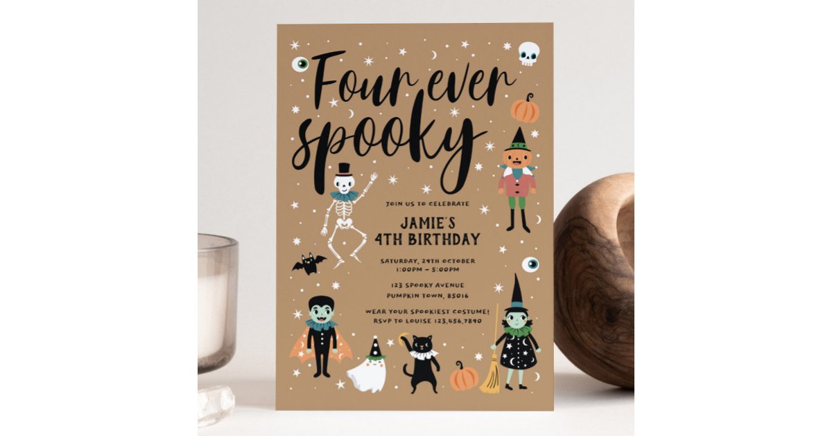 Four Ever Spooky Halloween Invitation | Zazzle