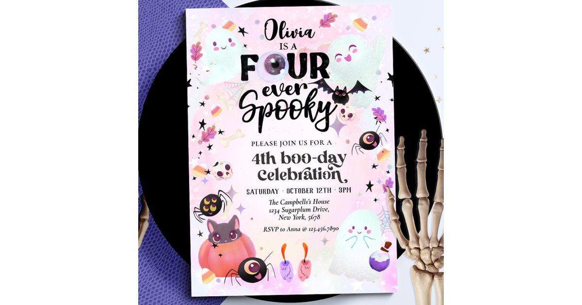 Four ever spooky invitation | Zazzle