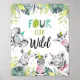 Four Ever Wild Boy Fourth Birthday Sign | Zazzle