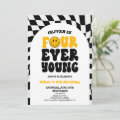 Four Ever Young Retro First 4th Birthday Party Invitation | Zazzle