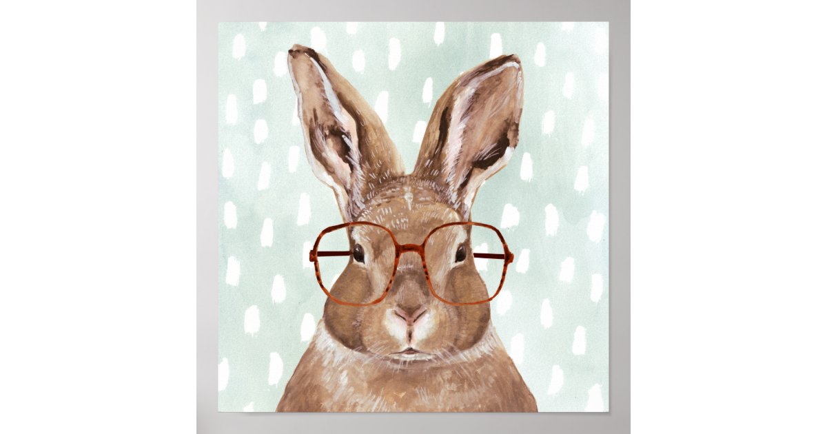 Four-Eyed Forester | Bunny Rabbit Poster | Zazzle