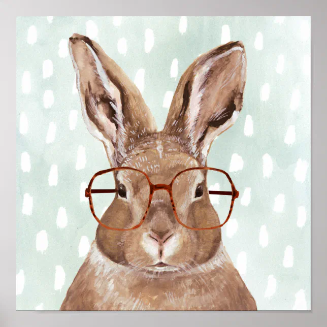Four-Eyed Forester | Bunny Rabbit Poster | Zazzle