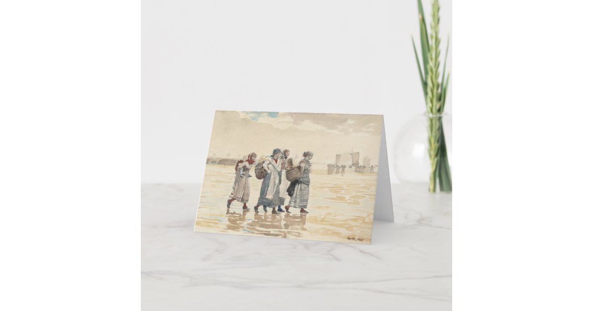 Four Fishwives on the Beach | Winslow Homer Card | Zazzle