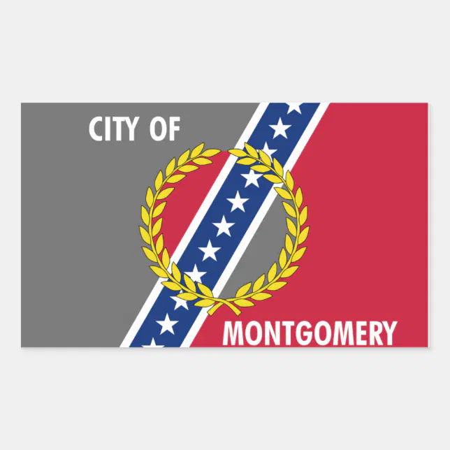FOUR Flag of Montgomery, Alabama Rectangular Sticker | Zazzle