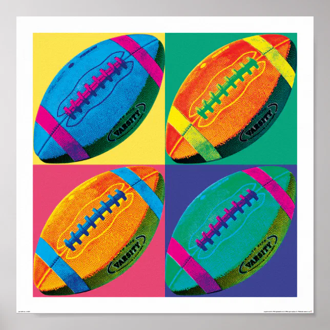 Four Footballs in Different Colors Poster | Zazzle