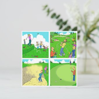 Four Funny Golfer Cartoons | Zazzle