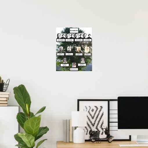 Four-Generation Elm Family Tree Summertime Photos Poster | Zazzle