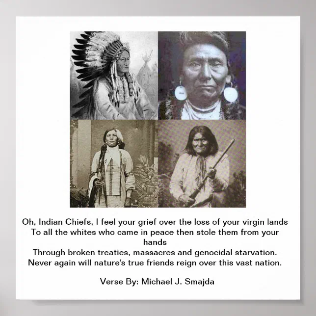 Four Great Chiefs w/Verse Poster | Zazzle