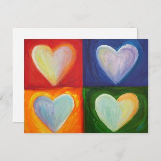 Four Hearts Inspirational Art Painting - DonnaBellas Angels