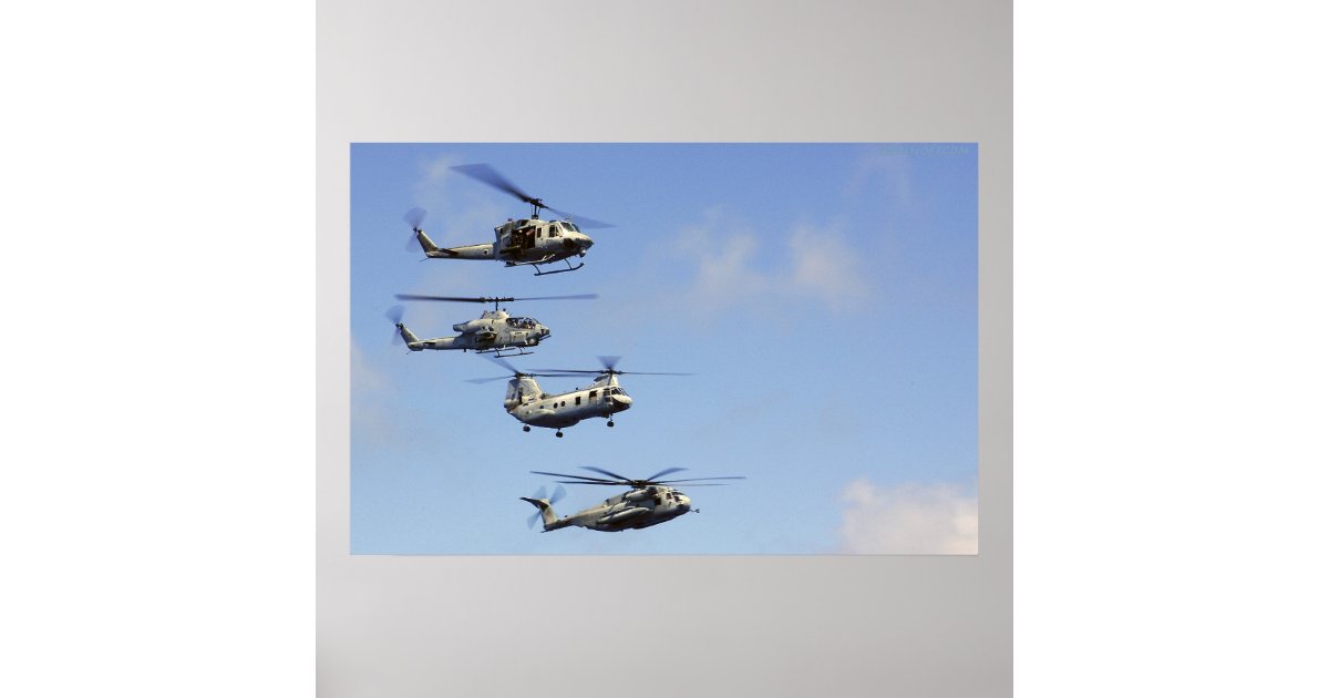 Four Helicopters Poster | Zazzle.com
