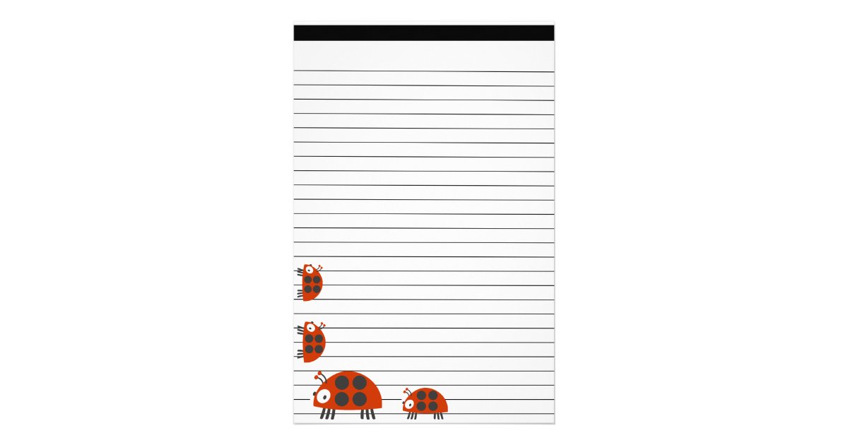 Four Ladybugs Lined Stationery | Zazzle.com