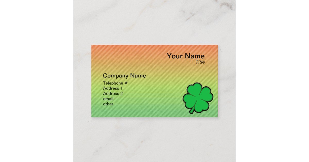 Four Leaf Clover Business Card | Zazzle