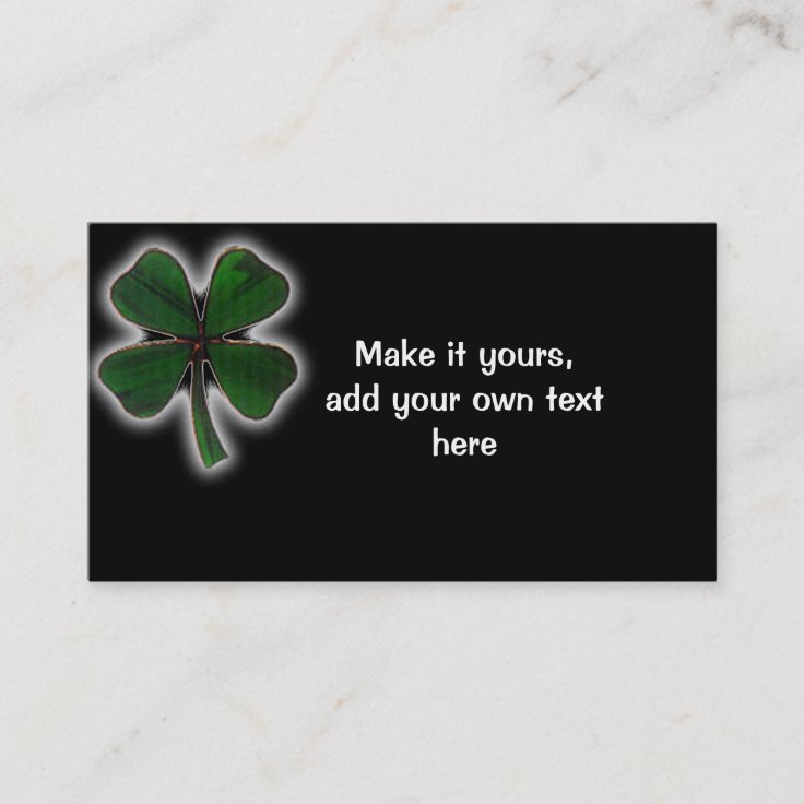 Four leaf clover business cards | Zazzle