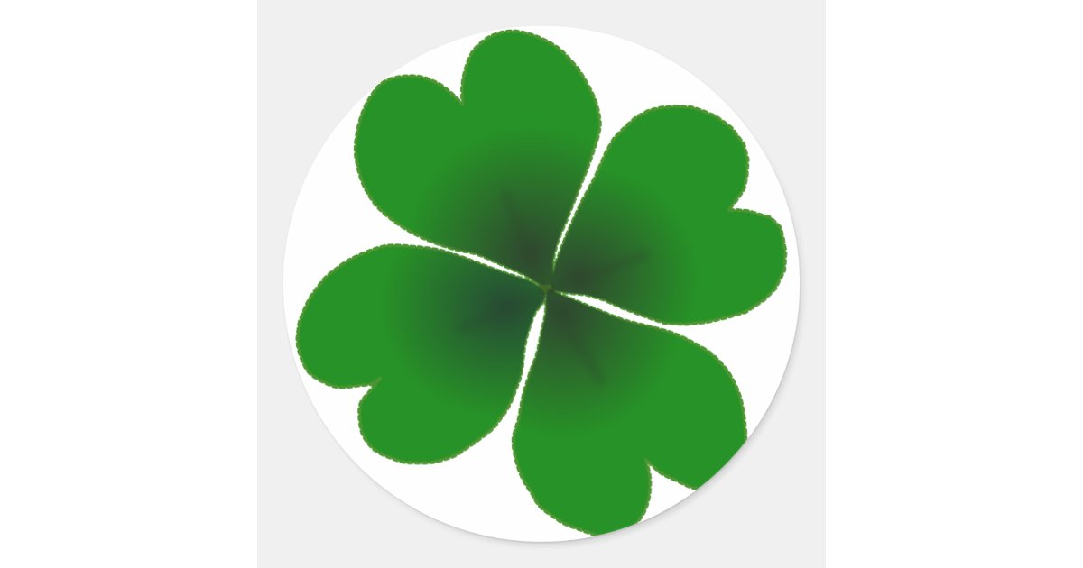 four-leaf clover classic round sticker | Zazzle