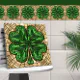 Four-leaf clover - Green Marble and Gold Mosaic Ceramic Tile | Zazzle