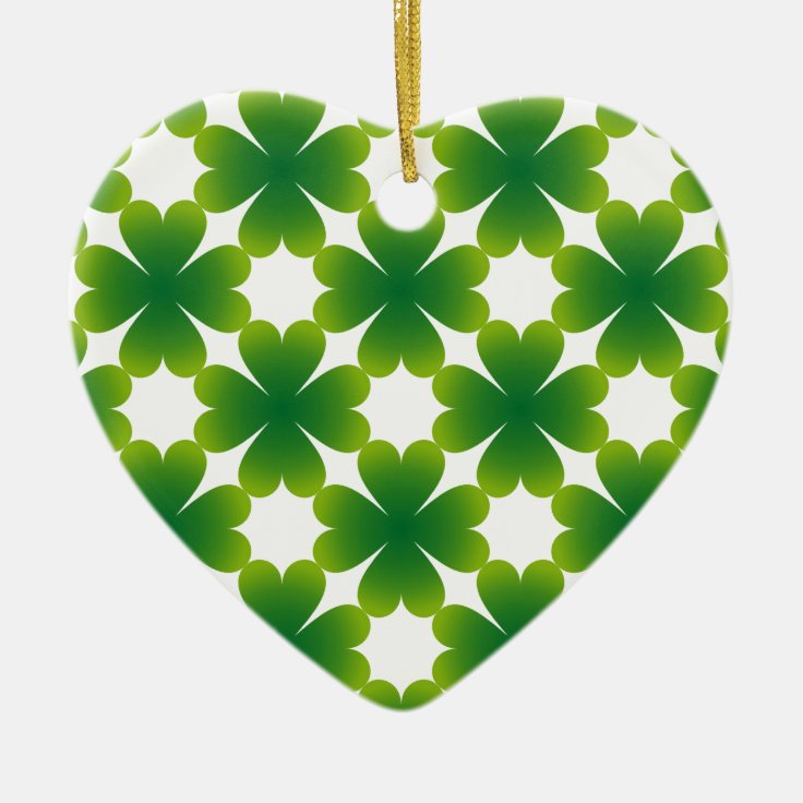 Four Leaf Clover Irish Shamrock Custom Gift Item Ceramic Ornament | Zazzle