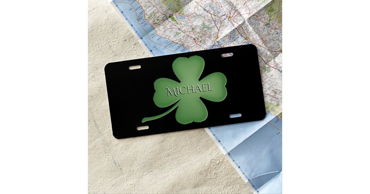 Four Leaf Clover Name License Plate | Zazzle