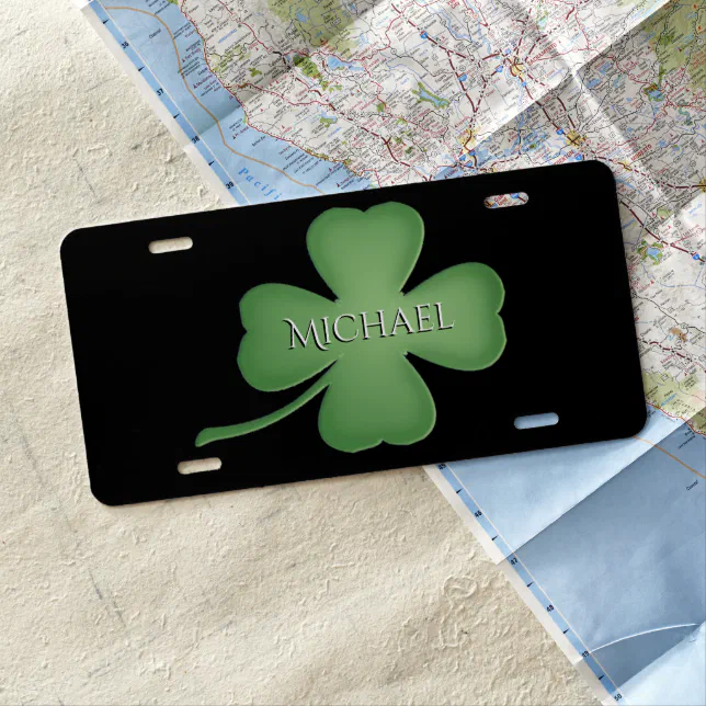 Four Leaf Clover Name License Plate | Zazzle