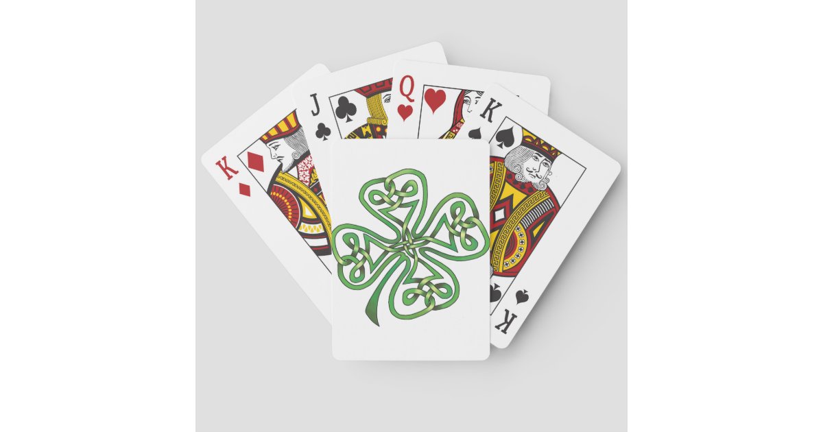 Four-Leaf Clover Poker Cards | Zazzle