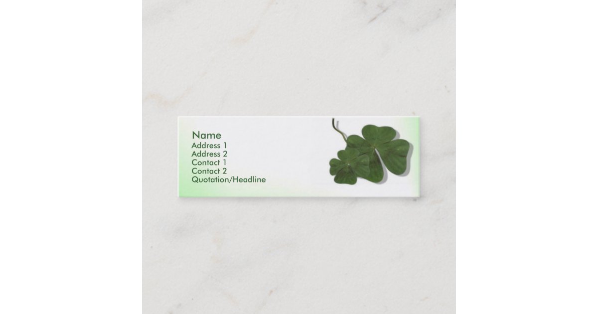 Four Leaf Clover (Shamrock) Profile Card | Zazzle