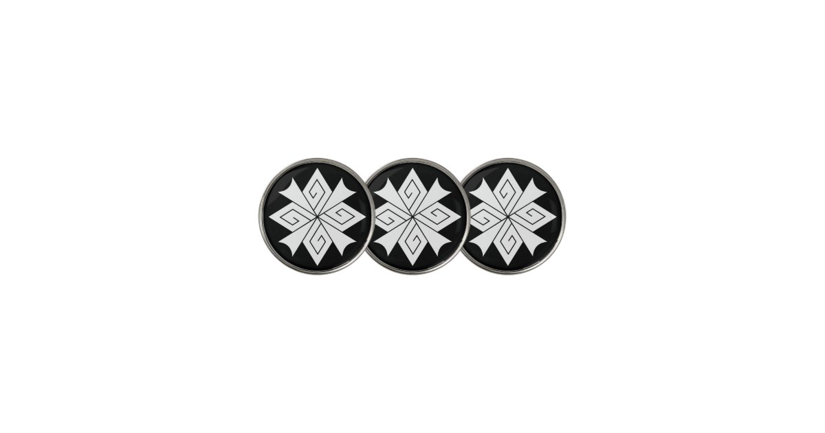 Four lightning bolts with thunderclaps golf ball marker | Zazzle