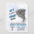 Four-Nado Tornado Fourth Birthday Party Invitation | Zazzle