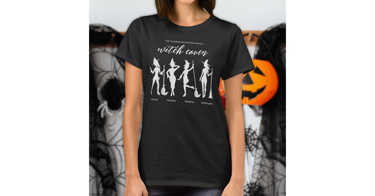 Four Names Witches Coven Friendship Halloween T-Shirt | Zazzle